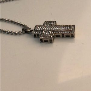 Jewelry | Rhinestone Cross In Silver | Poshmark
